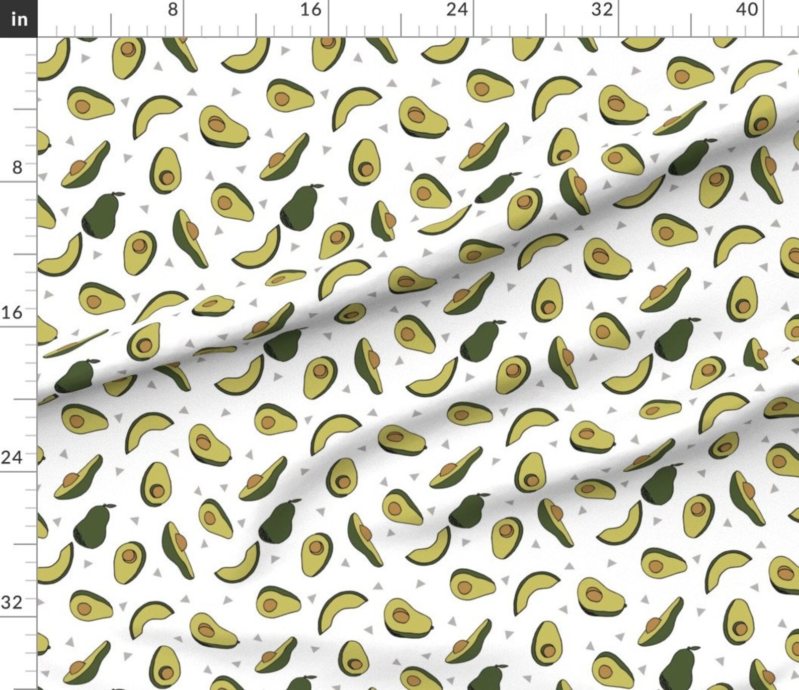 Avocado Fabric Avocados Fabric // Avocado Fruit and Veggies | Etsy