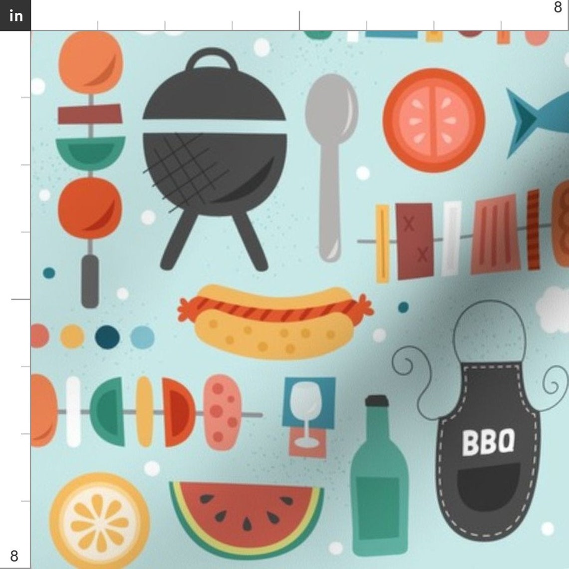 Summer Cookout Fabric Bbq by La Fabriken Cookout Bbq - Etsy