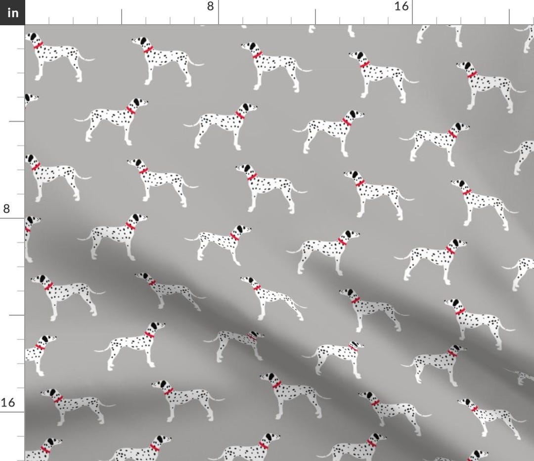 Dalmations on Gray Fabric Dalmatians on Grey by Littlearrowdesign ...