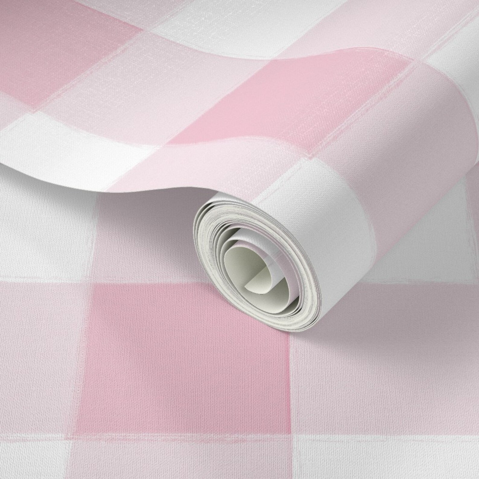 Pink Gingham Wallpaper Large Azalea Pink Gingham by - Etsy
