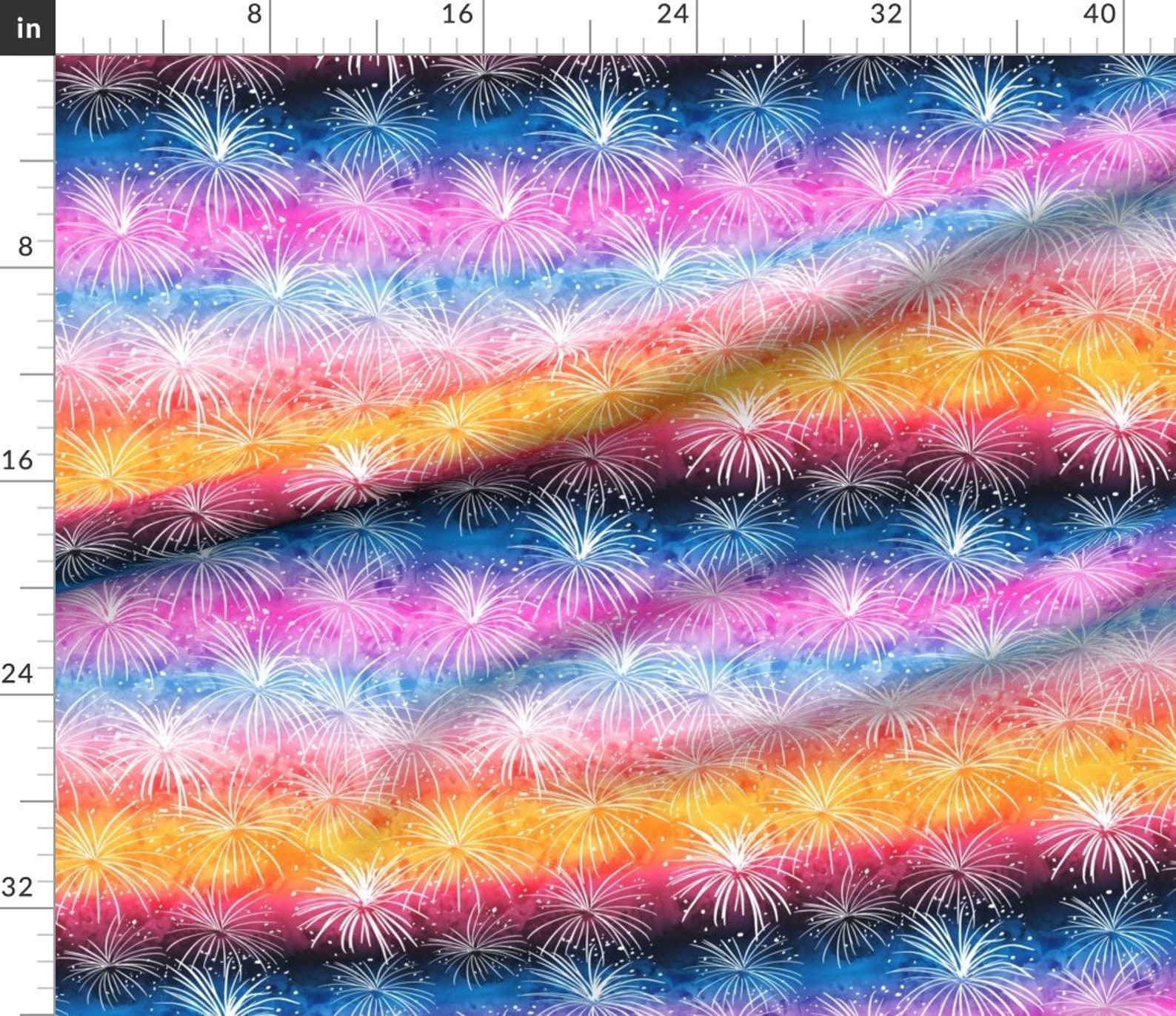 Fireworks Fabric Fireworks at Sunset by Littlearrowdesign - Etsy