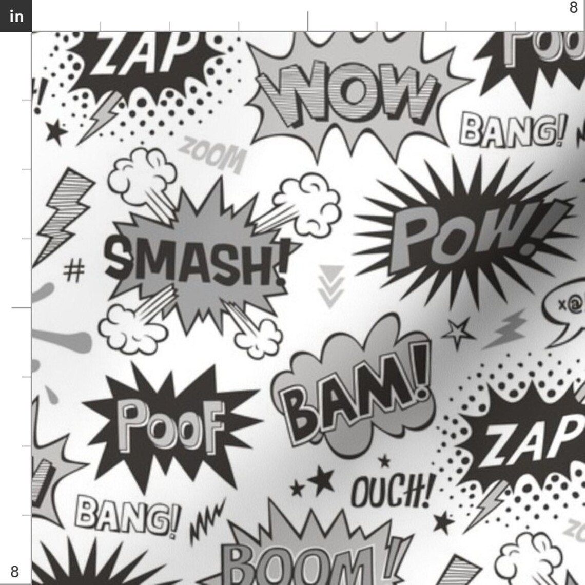 Superheroes Fabric Superhero Comic Pop Art Speech Bubbles | Etsy