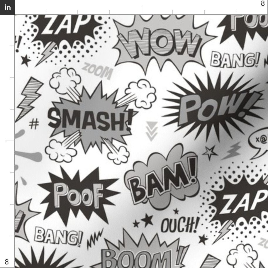 Superheroes Fabric Superhero Comic Pop Art Speech Bubbles | Etsy