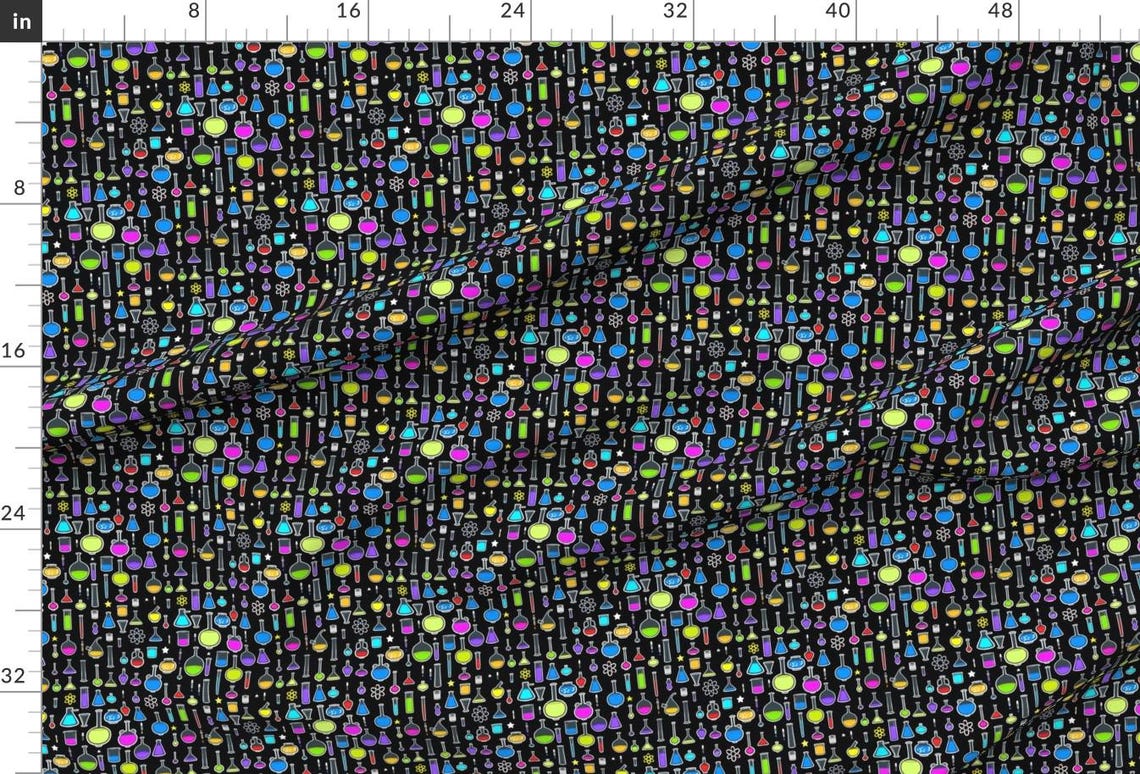 Chemistry Lab Fabric - Beakers by Jadegordon - Lab Chemicals Experiment ...