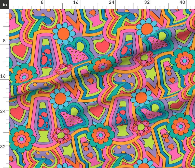 1960s Trippy Fabric Psychedelic by Yesterdaycollection - Etsy
