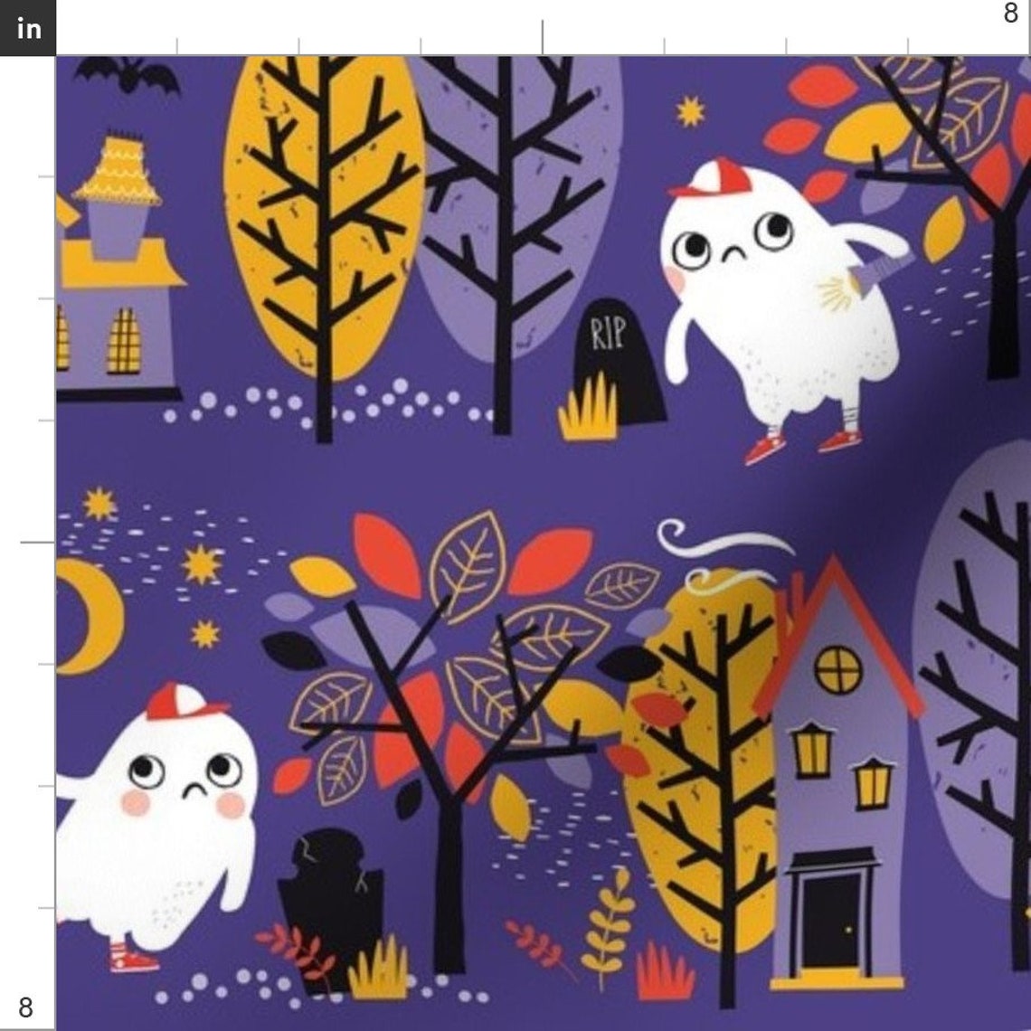 Spooky Ghost Fabric Ghosties Graveyard by Lizmytinger - Etsy