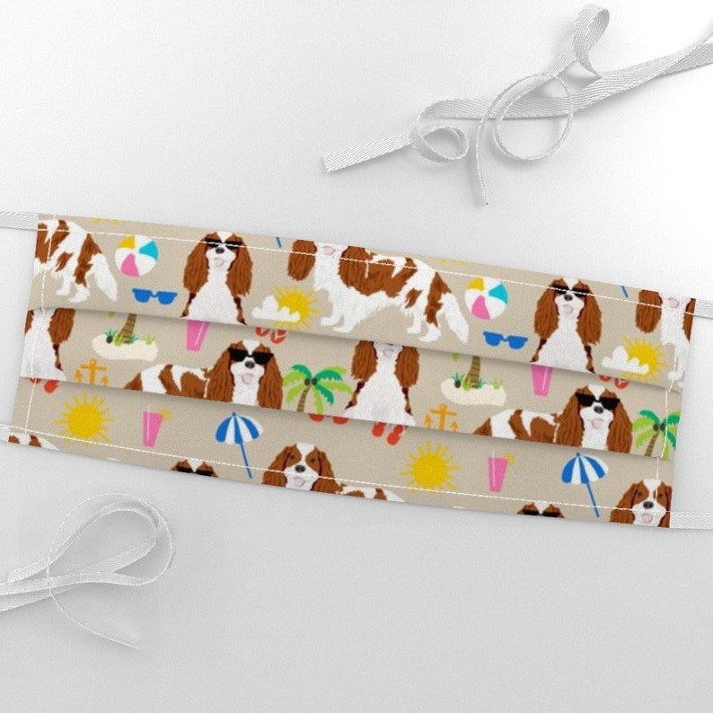 Cavalier Fabric Cavalier King Charles Spaniel Beach Blenheim | Etsy