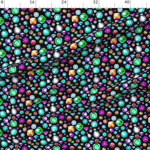 Gemstones Fabric - Gems by Jadegordon - Gem Crystal Bling Bling Rainbow ...