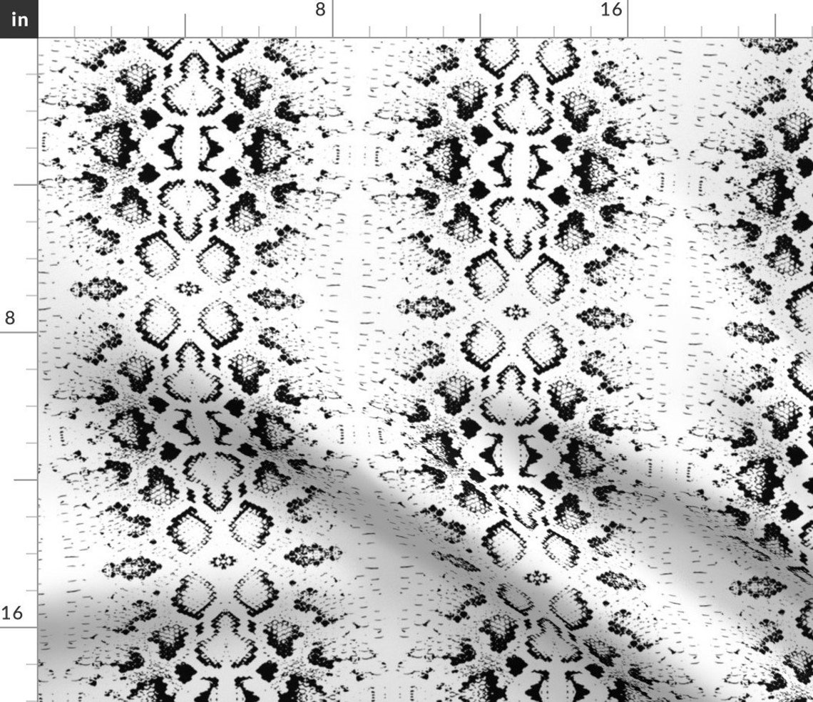 Snake Fabric Snake Skin Texture Seamless Black and White By | Etsy
