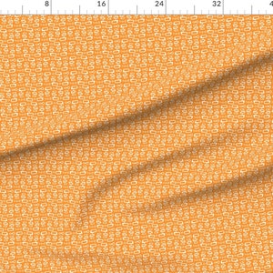 Retro Orange Abstract Symbols Fabric Far Out By | Etsy