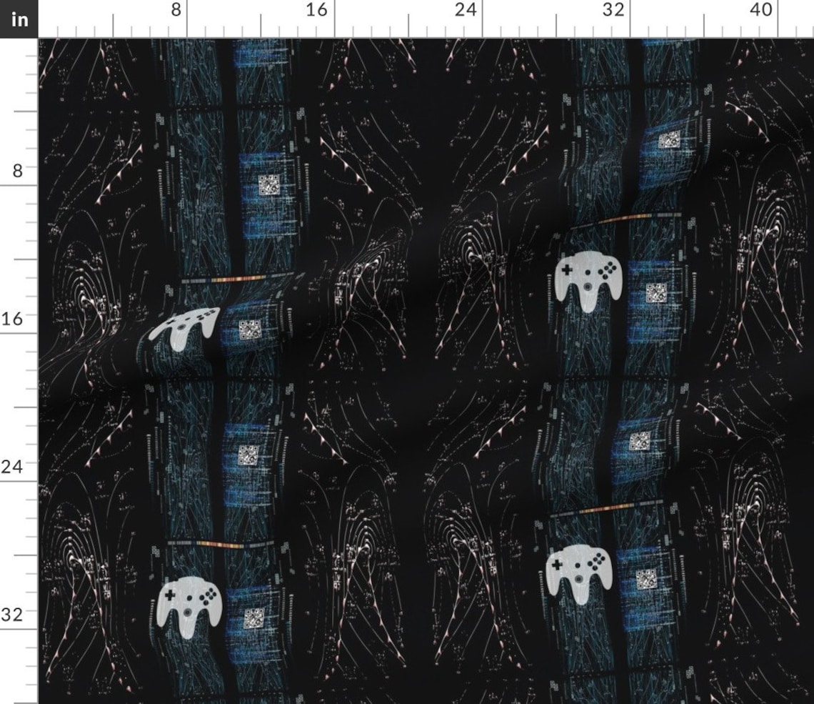 Video Game Fabric Game World by Chickoteria 8 Bit Video | Etsy