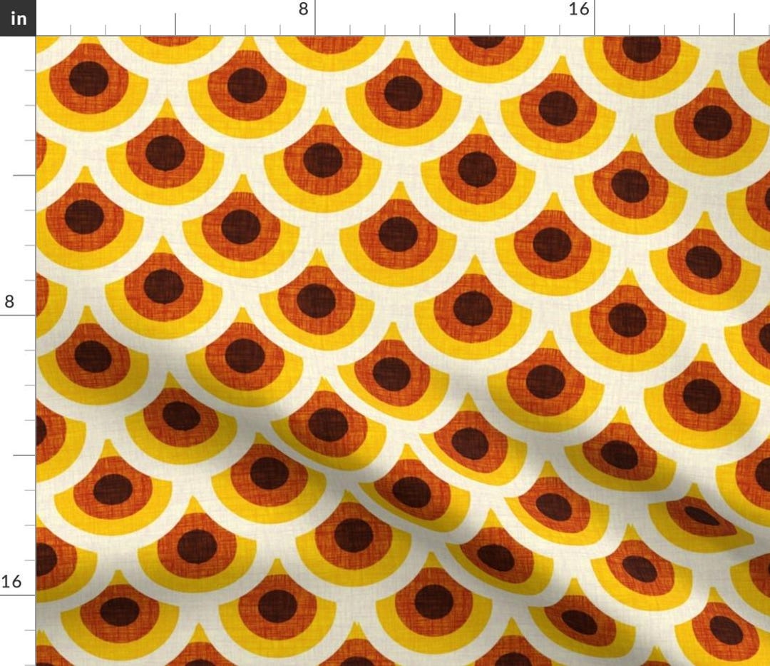 Retro Circle Fabric Retro Geo Scales by Thecalvarium Summer Vintage ...