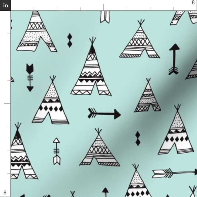 Arrows Fabric teepee and Indian Summer Geometric Aztec in - Etsy