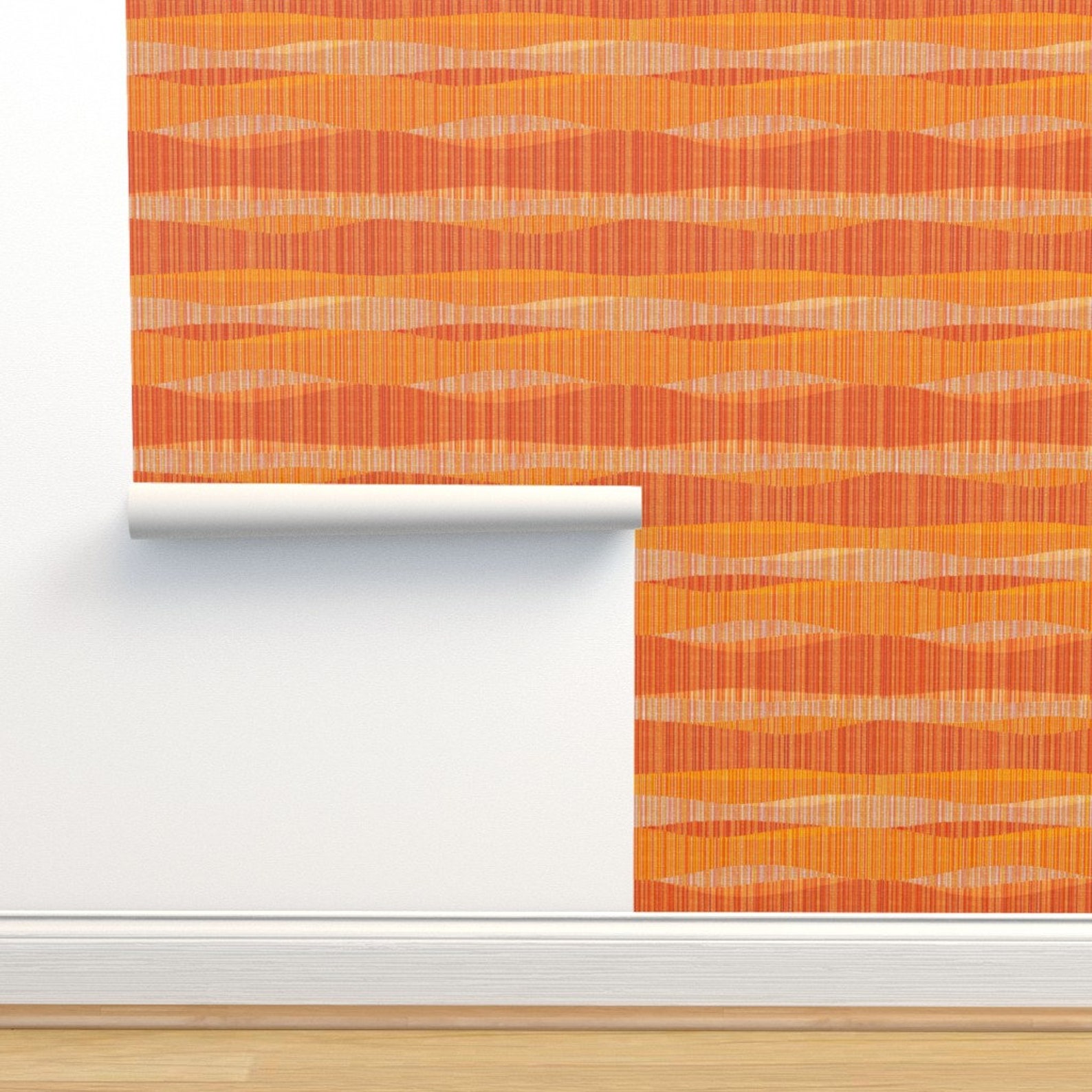 Mid Century Wallpaper Mid Mod Lines Sunrise by Theodesign - Etsy