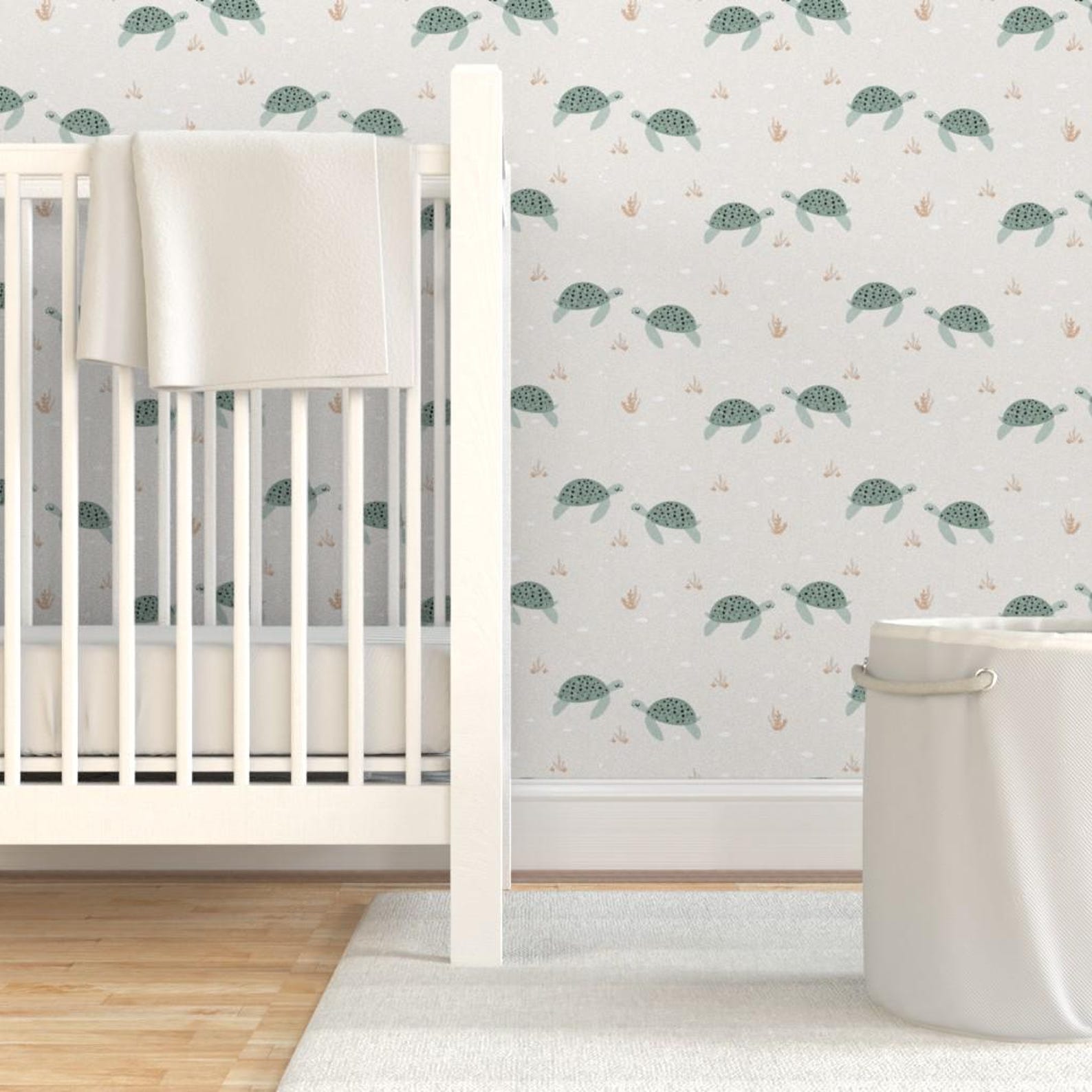 Boho Sea Turtles Removable Peel and Stick Wallpaper - Coastal Nautical ...