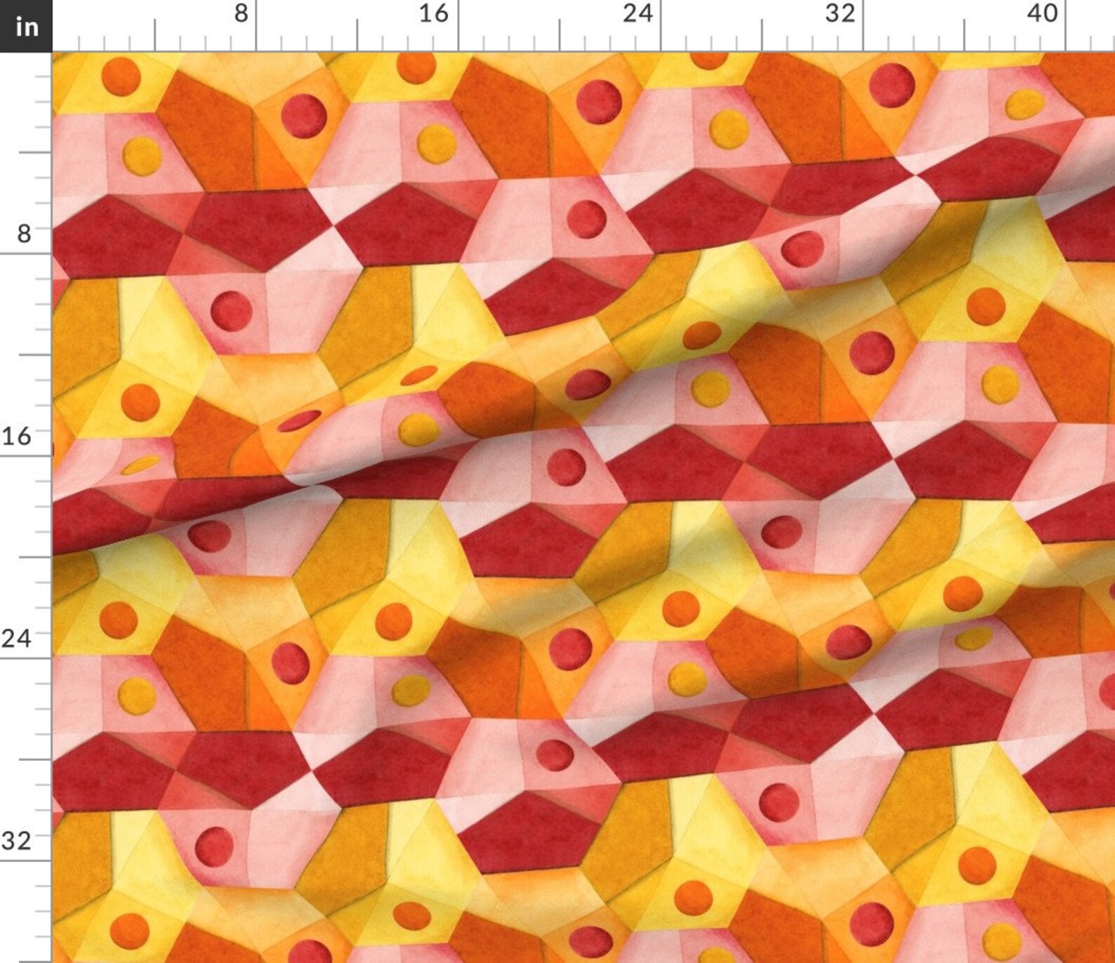 Minimalist Geometric Fabric Abstract Minimalism Hexagons By | Etsy