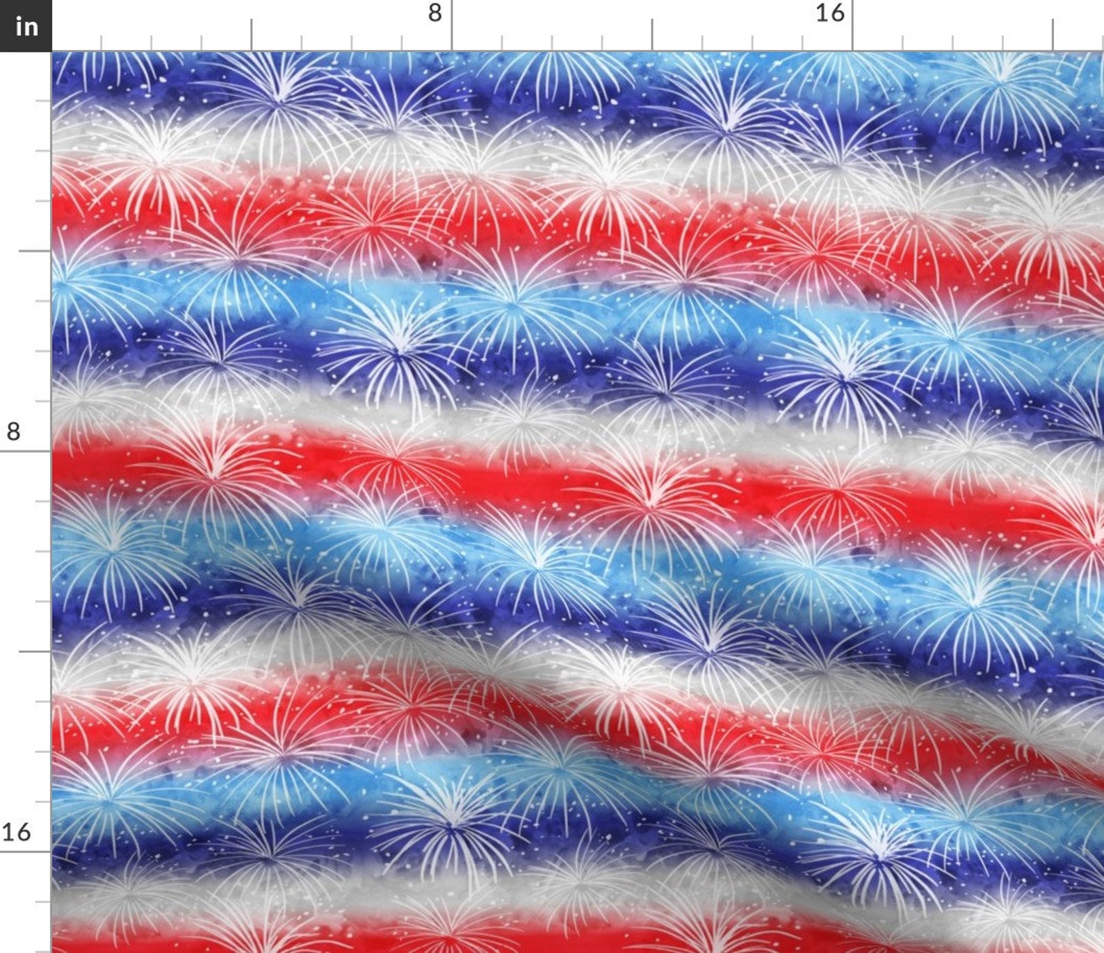 Fireworks Fabric America Watercolor Fireworks by - Etsy