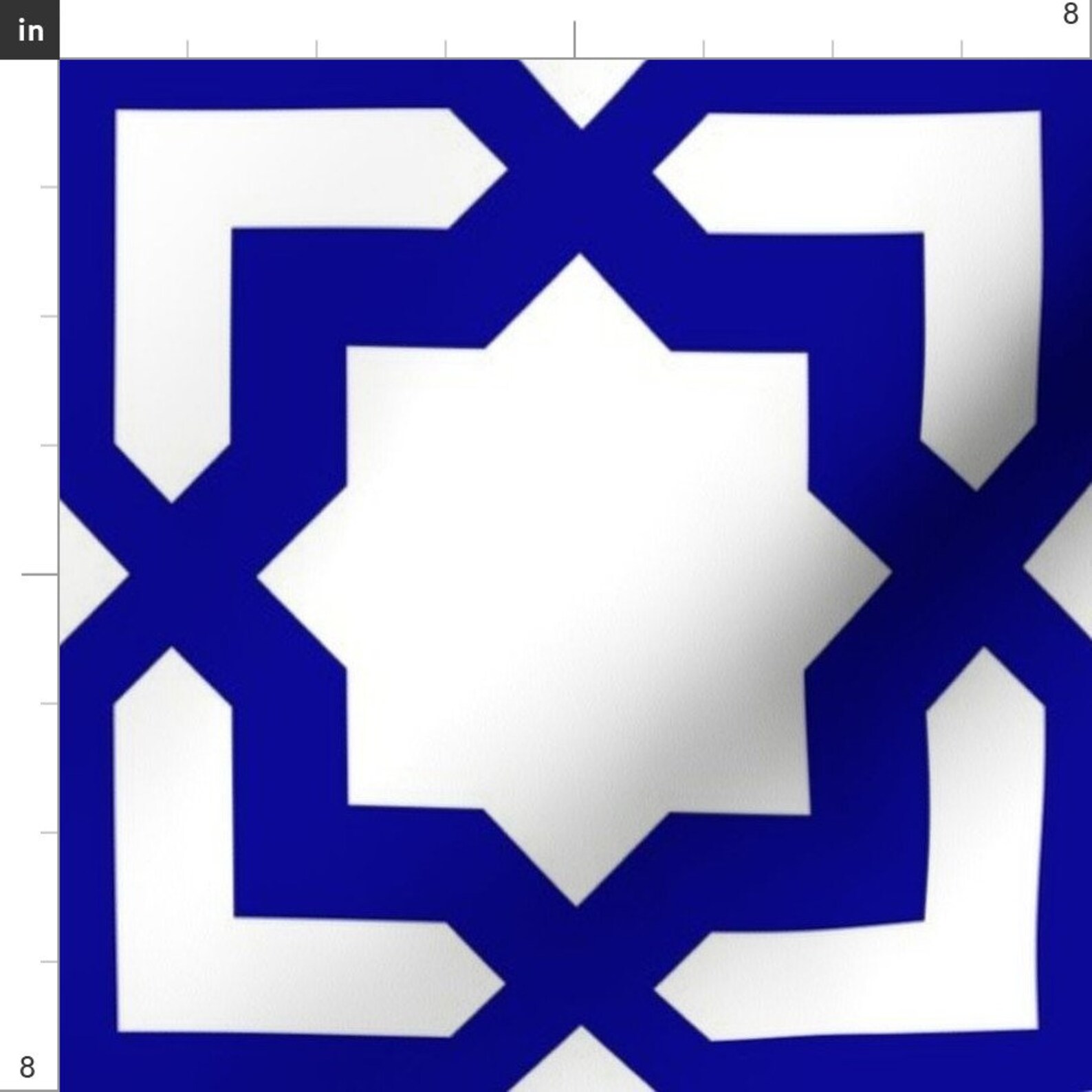 Moroccan Star Fabric Casablanca White-Blue Xl By Miss - Etsy.de