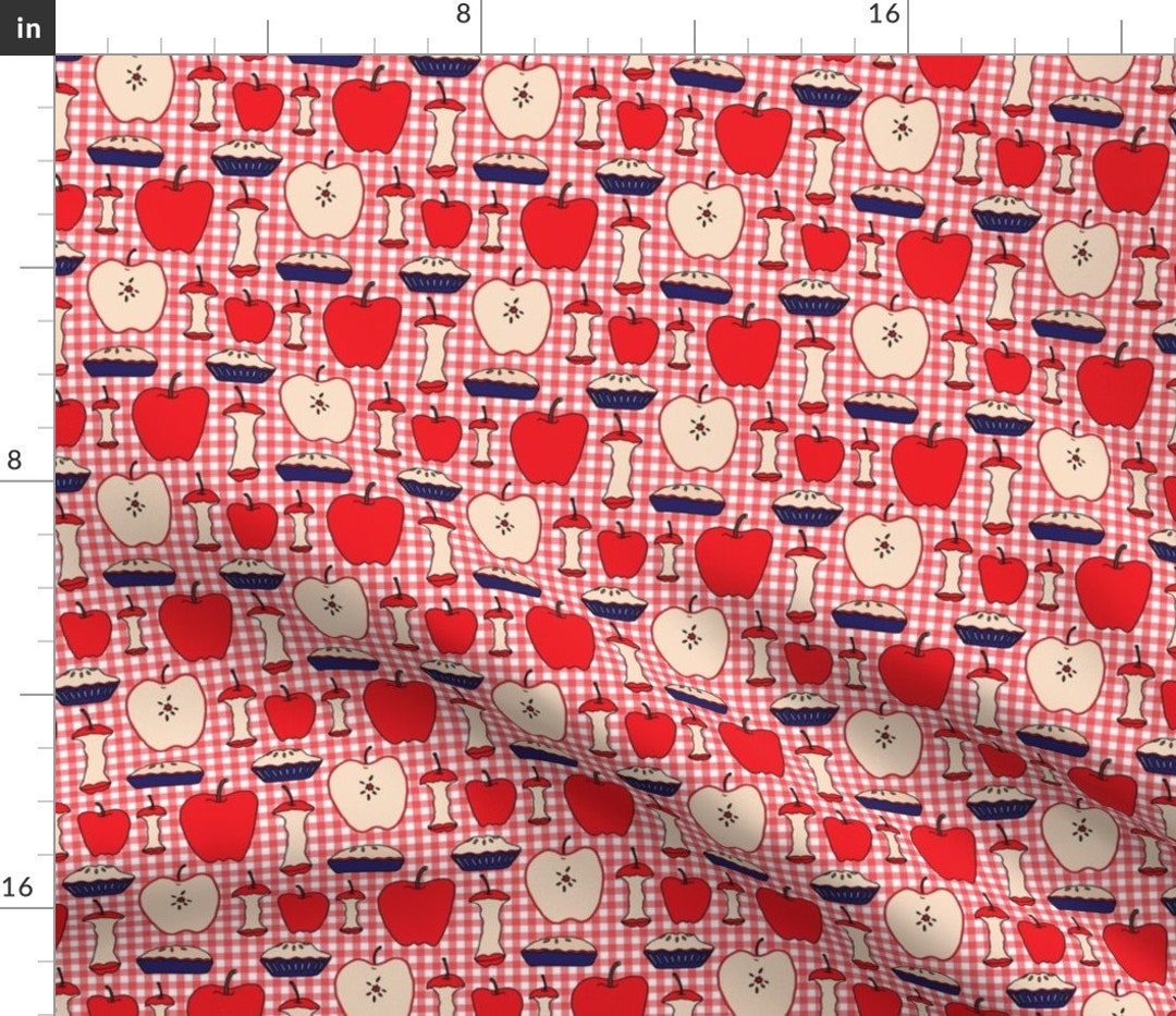 Patriotic Apple Pie Fabric American Patriotic Picnic 4th of - Etsy