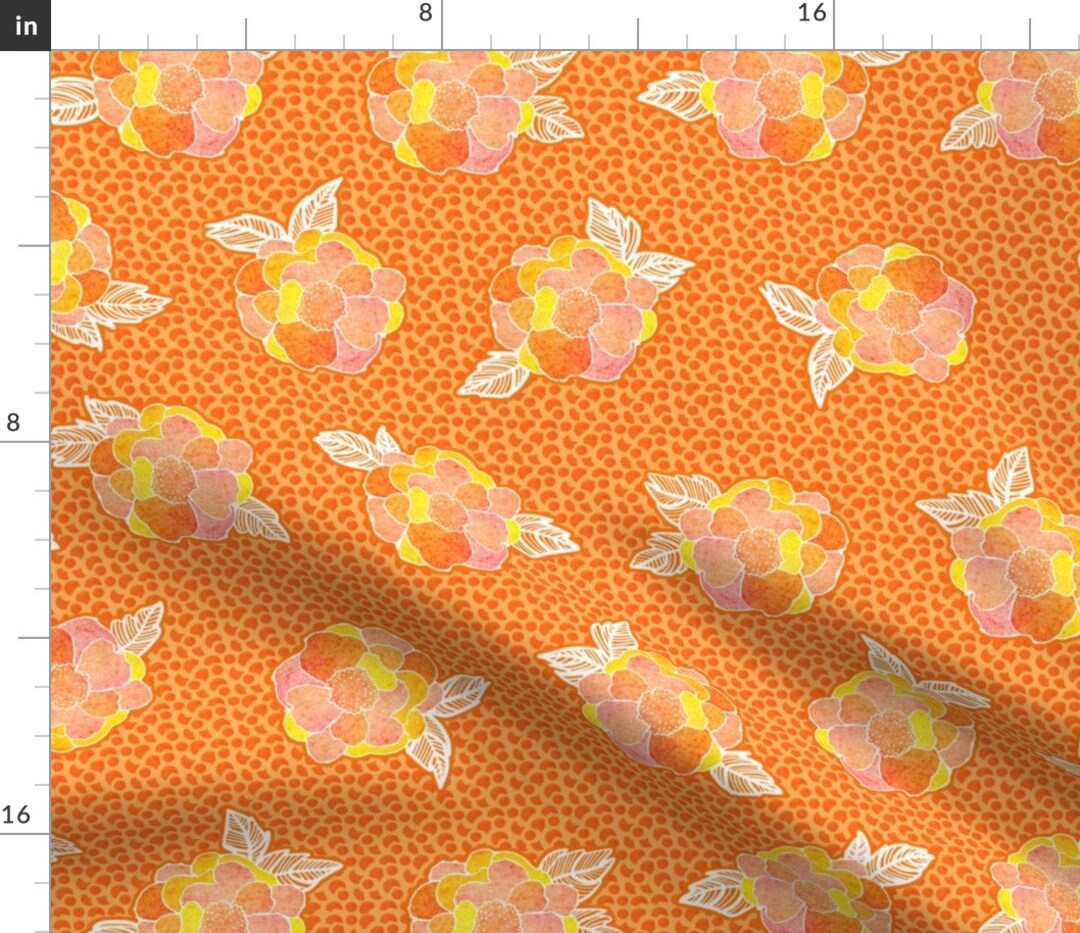 Orange Flower Fabric Glorious Morning by Sandeehjorth Flower Orange ...