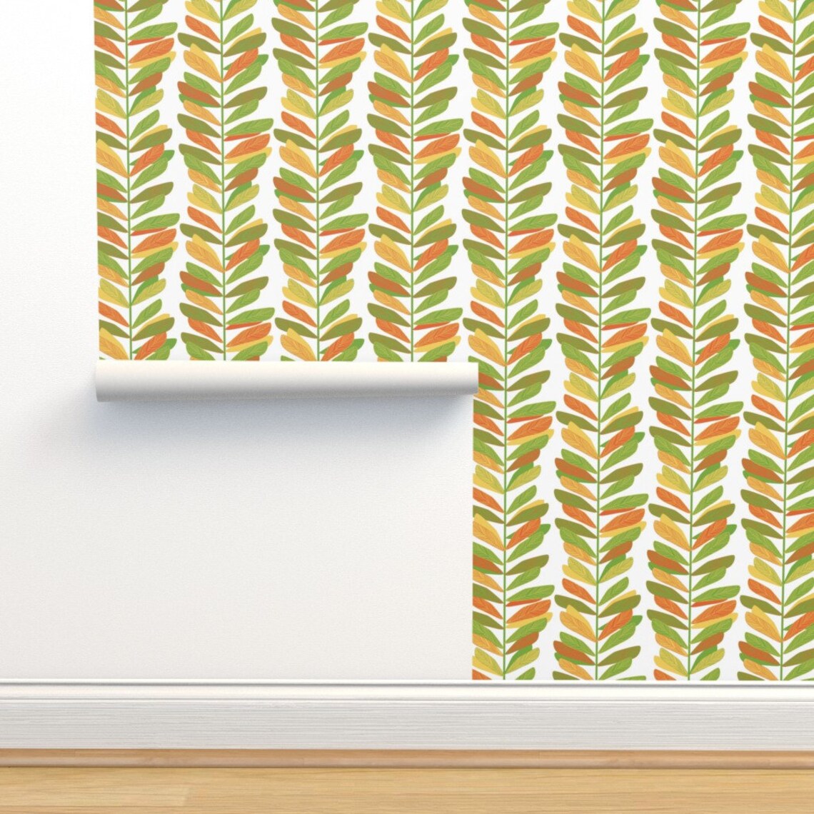 Mod Wallpaper Mod Leaves by Jillbyers Mod Leaves Green - Etsy