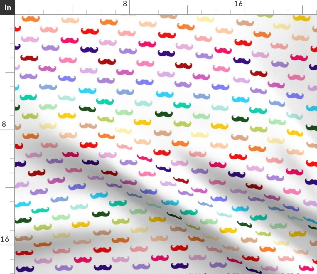 Mustache Fabric Rainbow Mustache Pattern by Inspirationz - Etsy