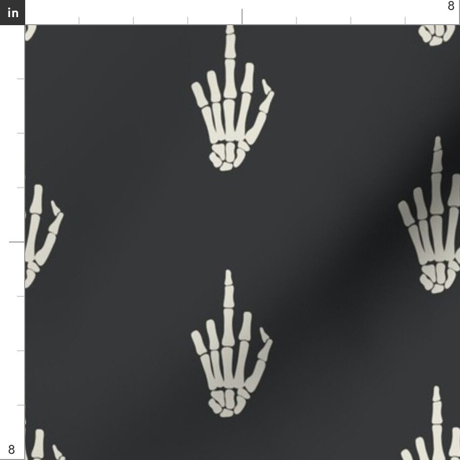 Skeleton Middle Finger Fabric F You Skeleton by Milatoo - Etsy