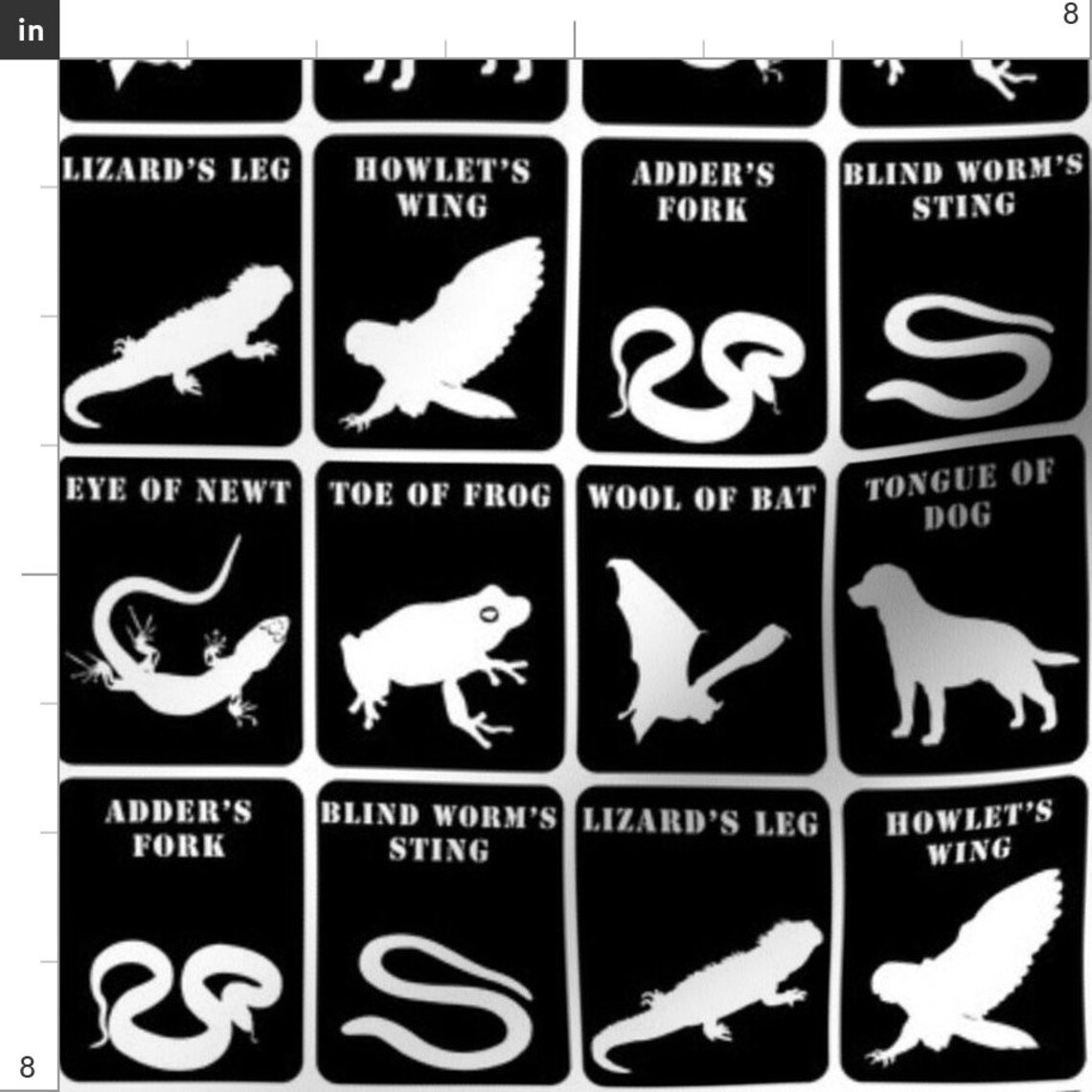 Halloween Witch Fabric Macbeth Witches Brew Recipe by - Etsy