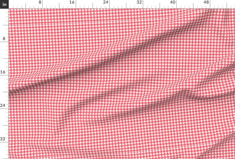 Red Gingham Fabric - Gingham Red by Sylviaoh - Red and White Gingham ...