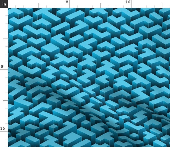 Blue Maze Fabric Labyrinth Sapphire by Guerrillathreads - Etsy