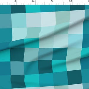 Blue Blocks Fabric Pixel Wholecloth Blanket // Teals by Ivieclothco ...
