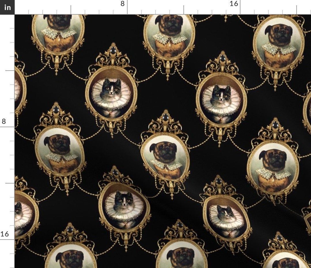 Pet Portraits Fabric Victorian Baroque Rococo Dogs Cats - Etsy