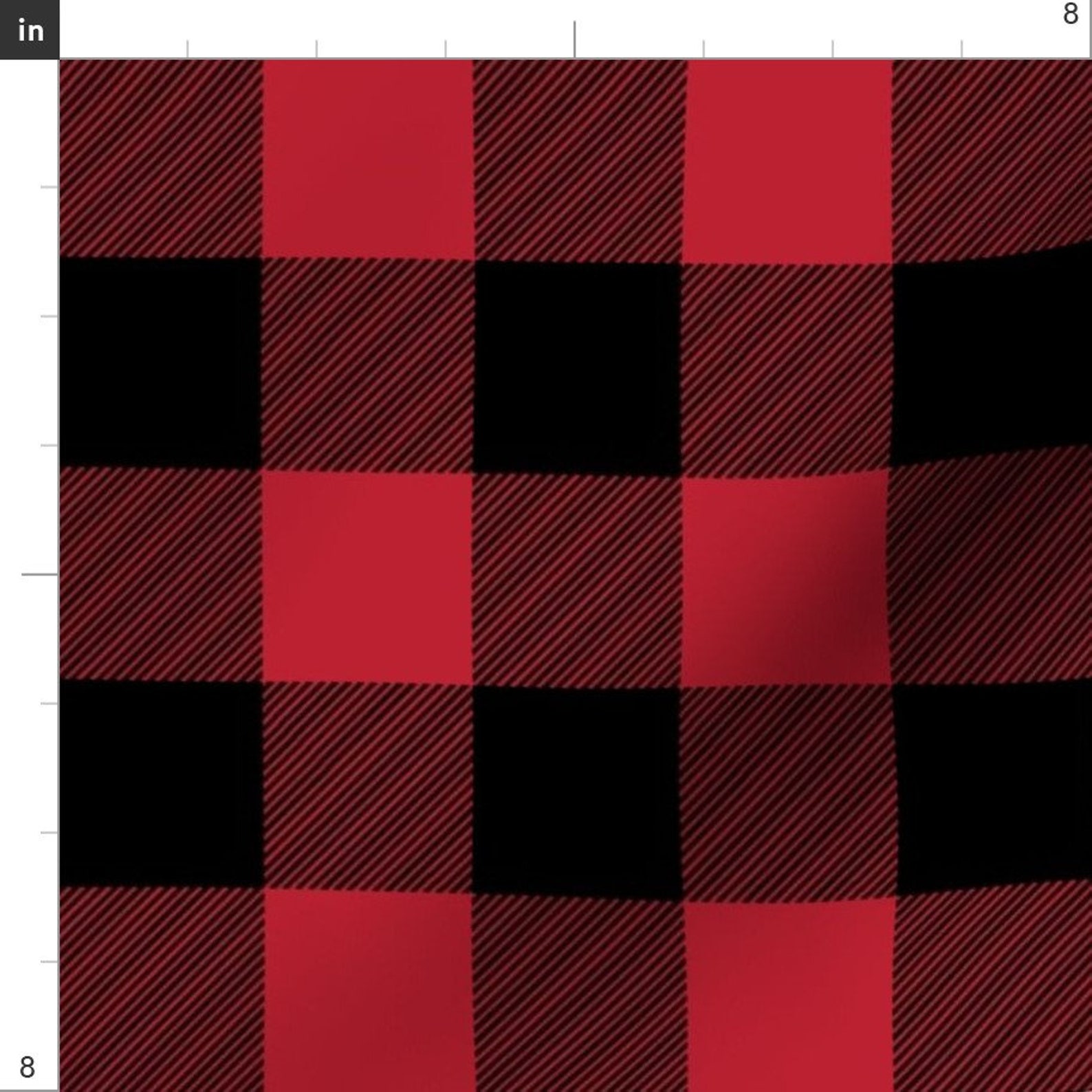 Red and Black Plaid Fabric Buffalo Plaid the Happy Camper - Etsy