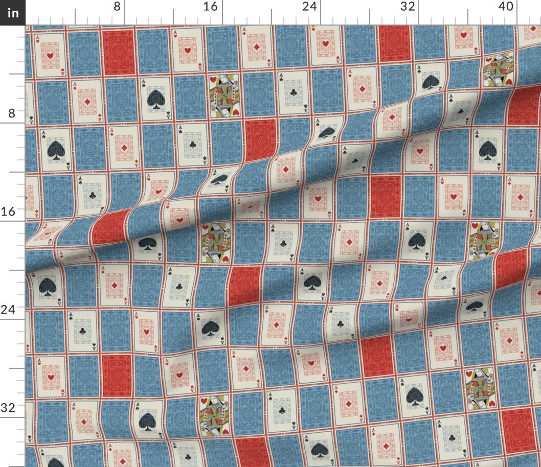 Playing Cards Fabric Find the Lady by Spellstone Playing - Etsy