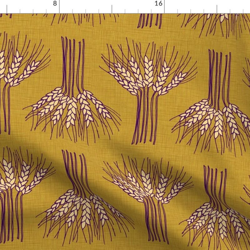 Wheat Themed Fabric - Etsy