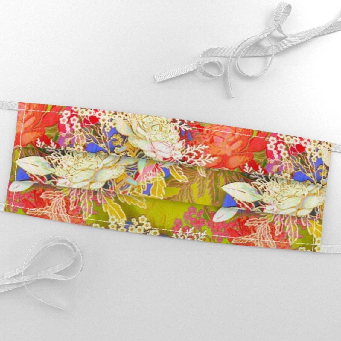 Boho Floral Fabric Floral Bohemian Roses In Chartreuse By | Etsy