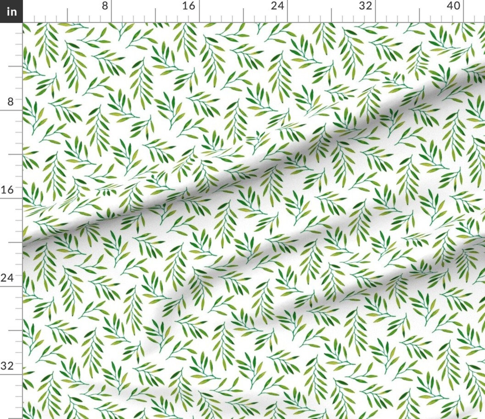 Watercolor Willow Fabric Willow Green 2 by Jillbyers | Etsy