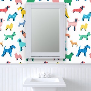 Dog Wallpaper Patterned Dogs Vibrant Big by Ewa Brzozowska Dog Custom ...