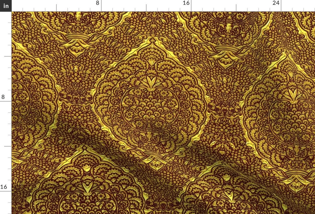 Medieval Fabric - Queen Margareta's Golden Gown Brocade Imitation by ...