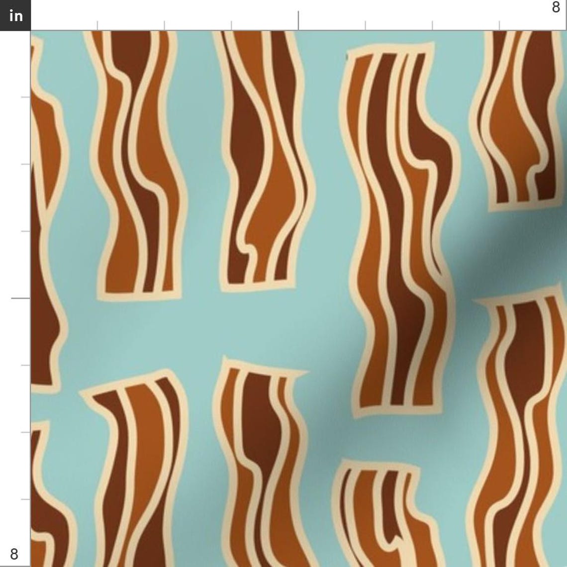 Blue Bacon Fabric - Bacon by Thecalvarium - Blue Bacon Kitchen Decor ...