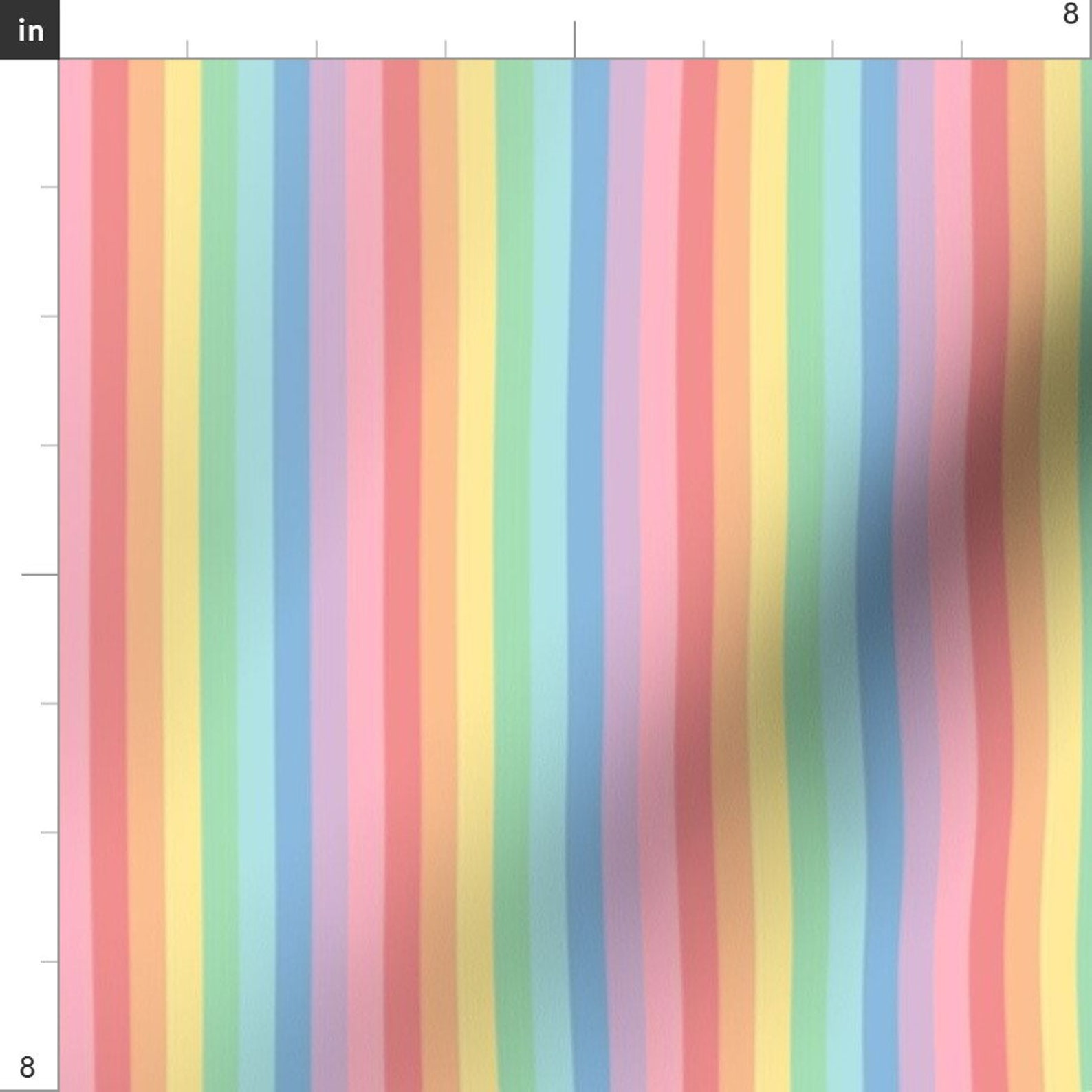 Rainbow Fabric Pastel Rainbow Stripes 2 Vertical by - Etsy