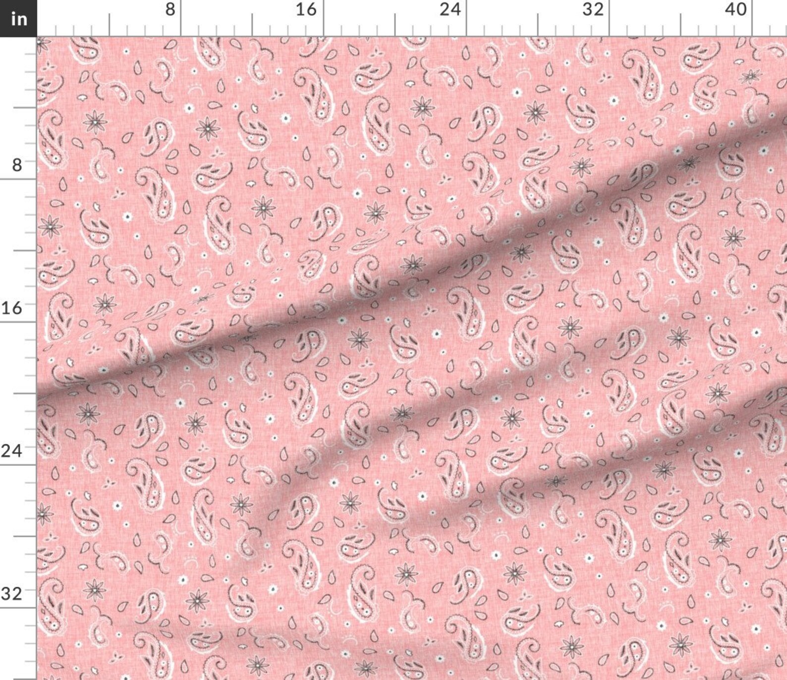 Western Fabric Western Paisley Pink By Thecalvarium Texas - Etsy España