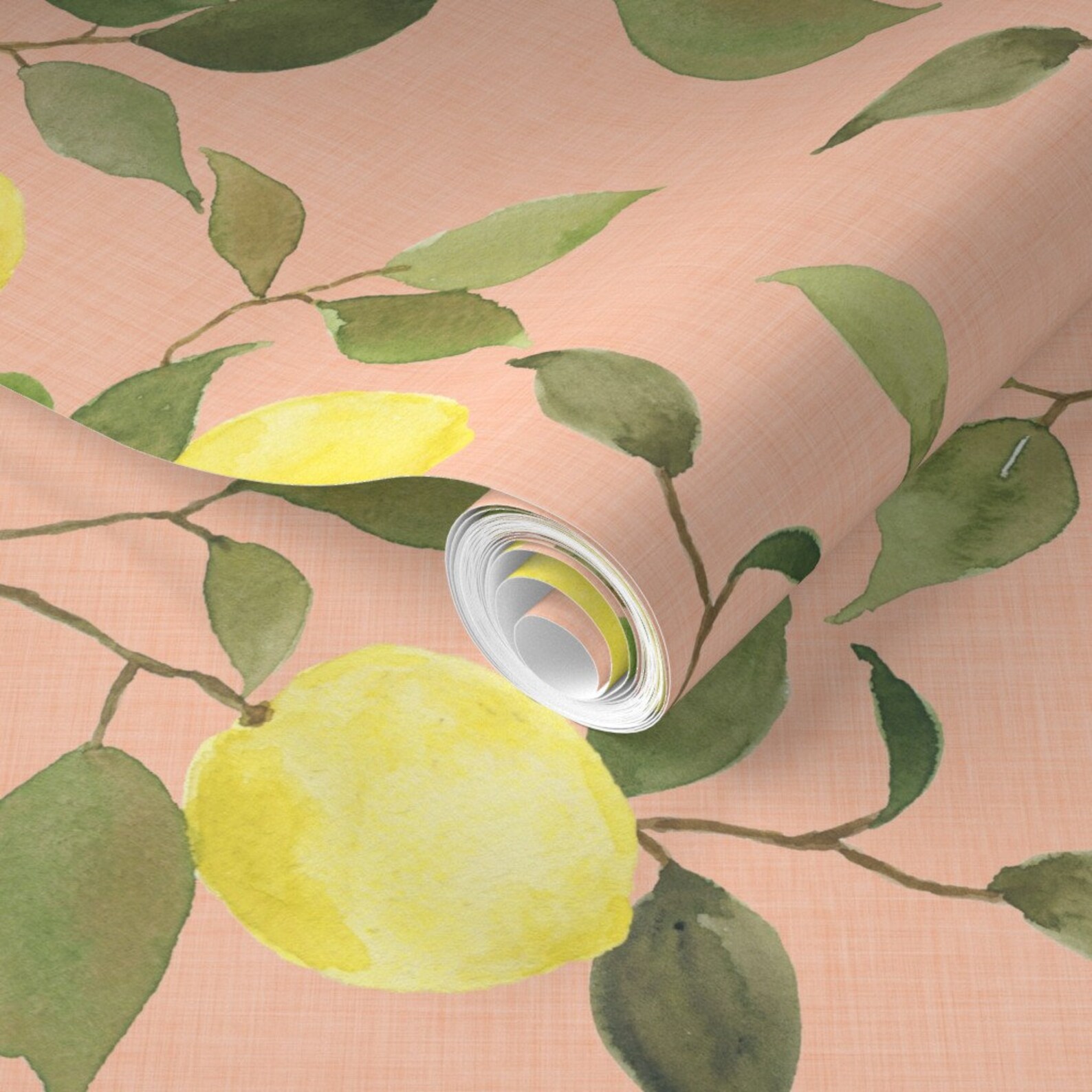Watercolor Lemons Wallpaper Lemon Branches by Mintpeony - Etsy