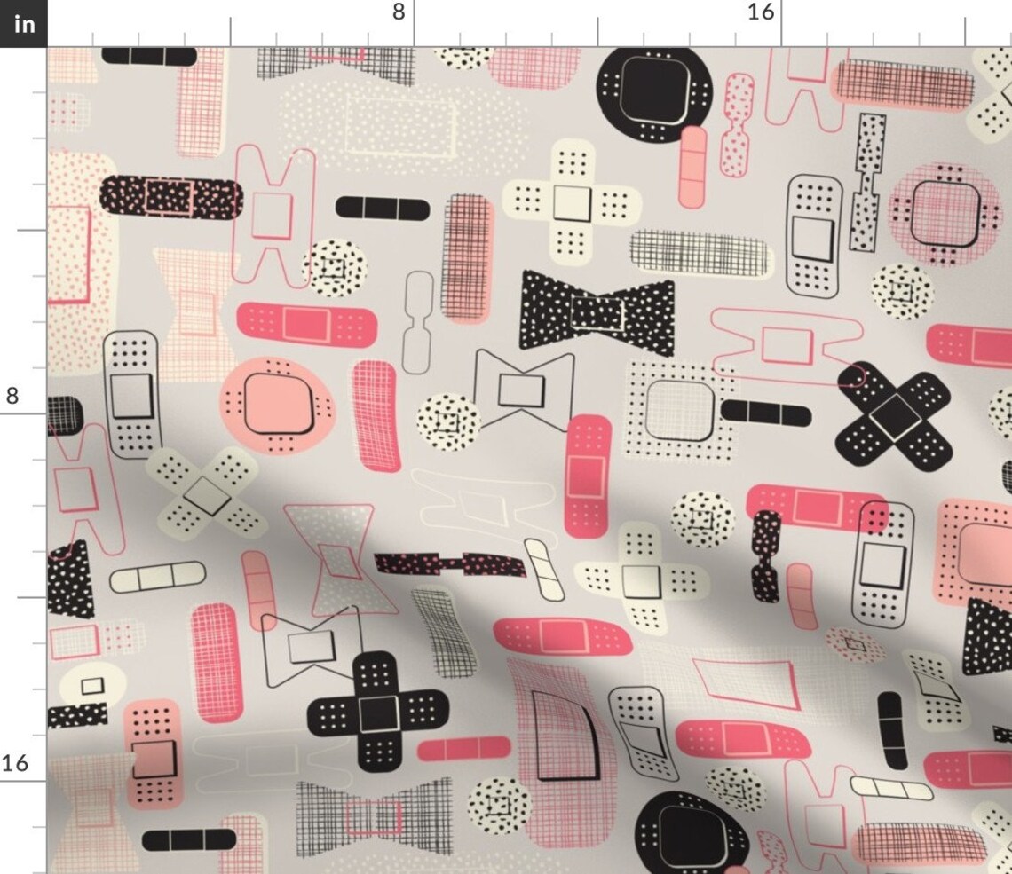 Mid Century Modern Band Aid Fabric Band Aids of Hope by - Etsy