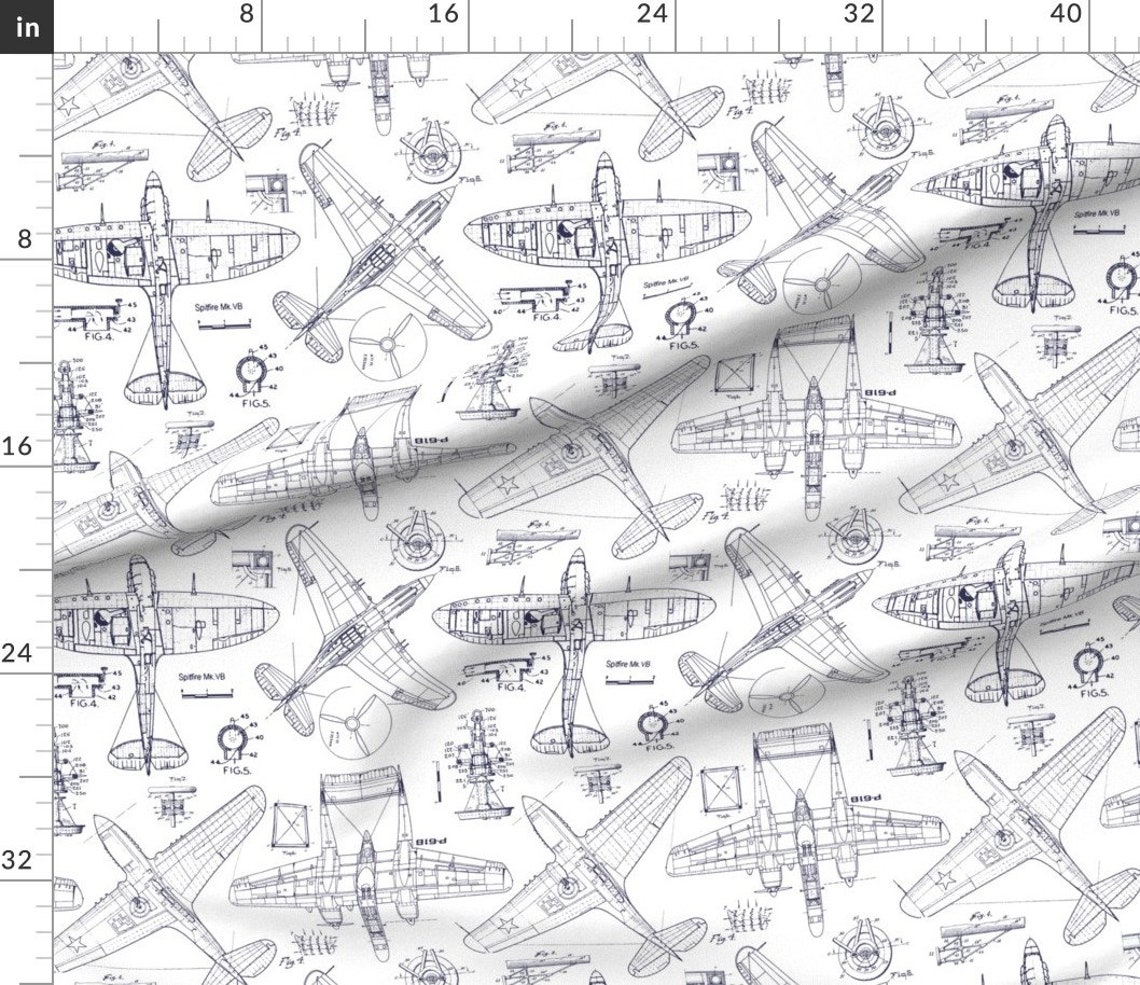 Airplane Fabric Airplane Patent Drawings by - Etsy