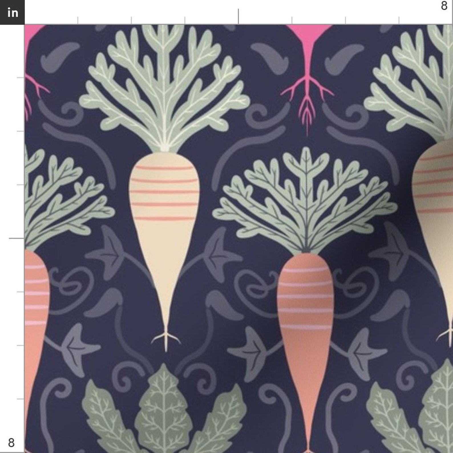 Carrot Beets Fabric Root Veggies Large by Katie Hayes | Etsy