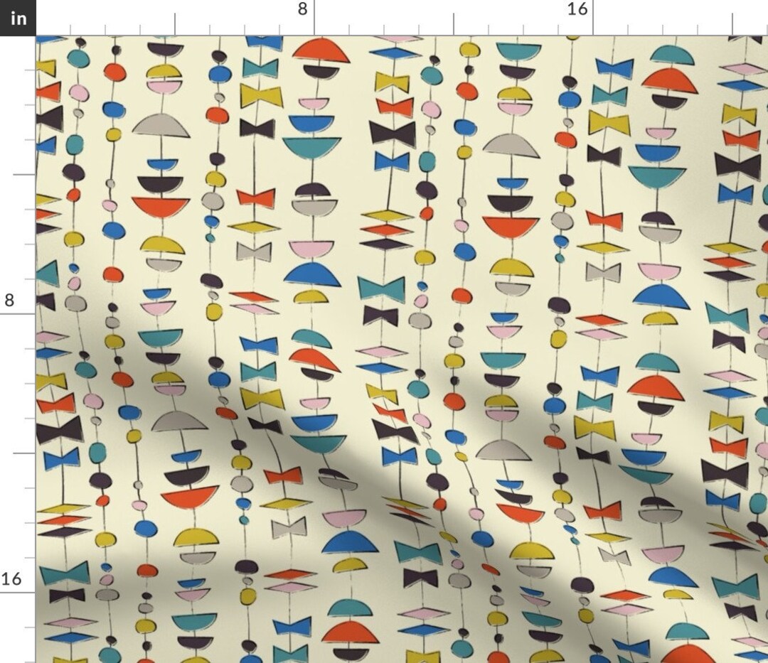 50s Atomic Fabric Mod Beads Redux by Ameemax Atomic Mid - Etsy