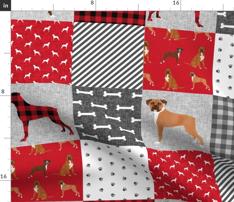 Boxer Dog Fabric Boxer Pet Quilt A Dog Breed Nursery - Etsy
