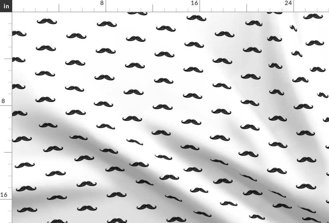 Curly Moustache Fabric - Mini Mustaches by Ashleybehnkedesign ...