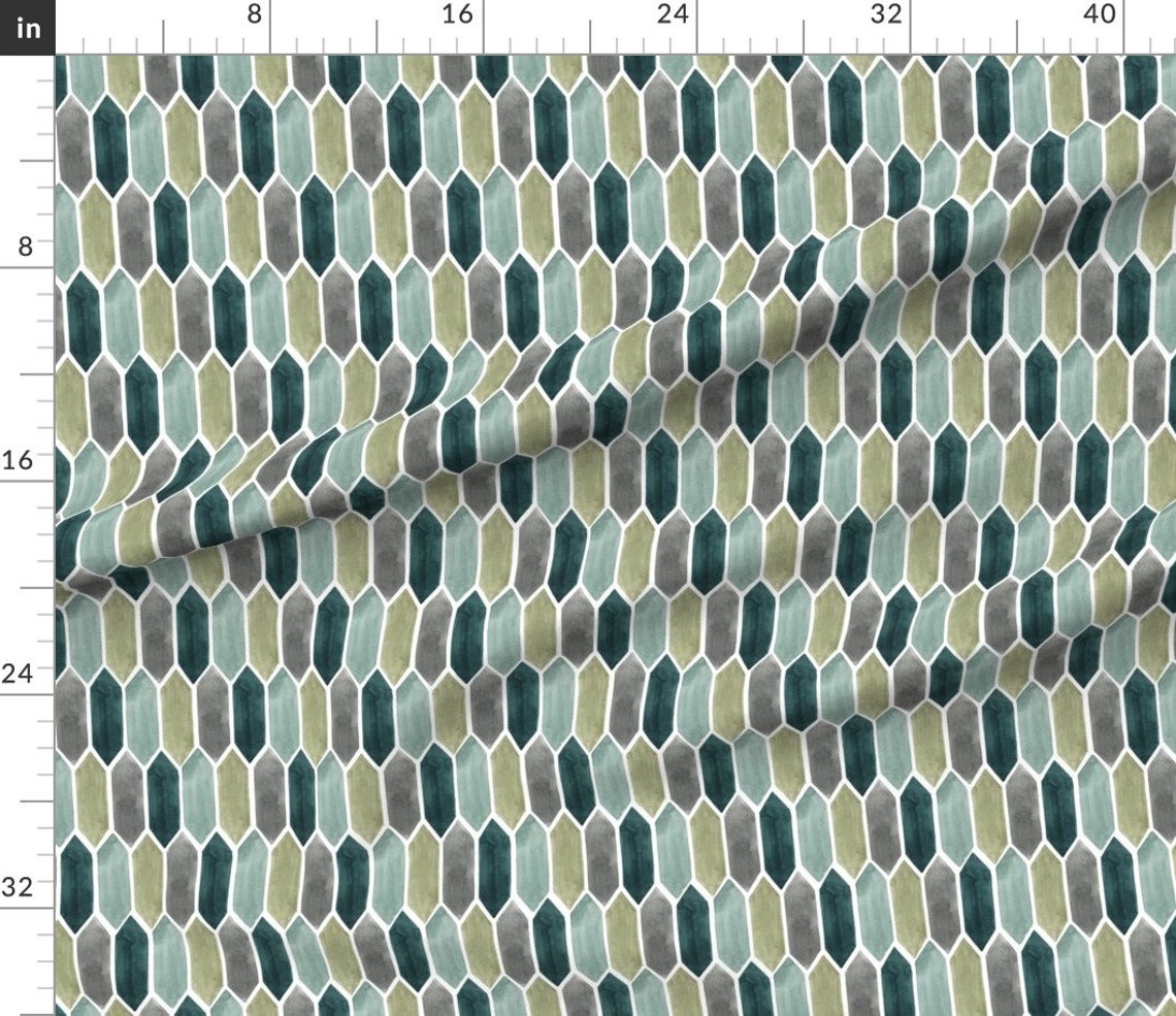 Abstract Hex Decor Fabric Stretch Hex by Bluebirdcoop - Etsy